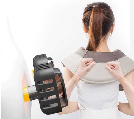 Массажер ударный с подогревом  для шеи,  плеч и спины Cervical Massage