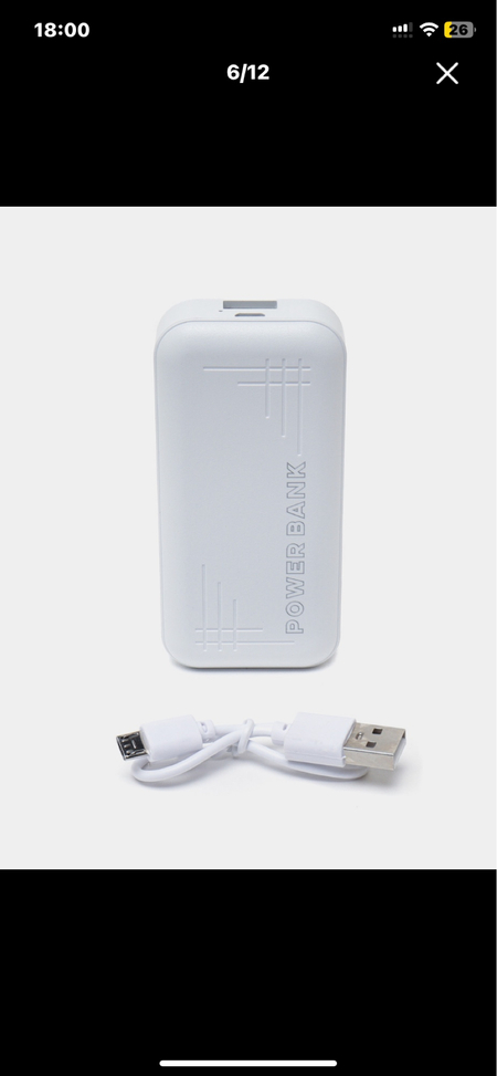 Mini POWER BANK 10.000 мА/ч oq va qora rangda