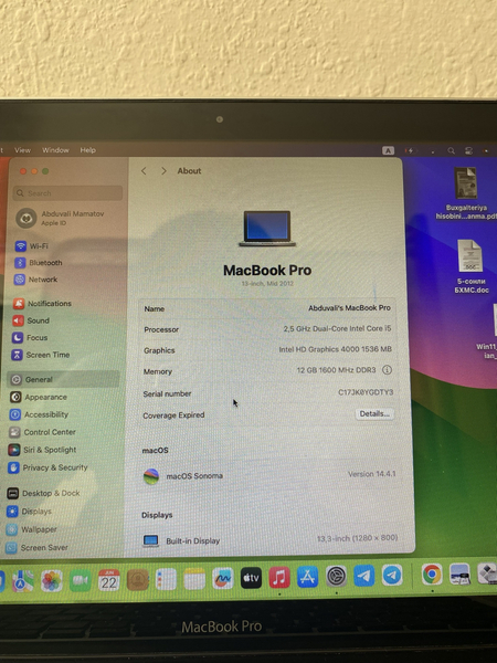 Macbook pro 13-inch, mid 2012