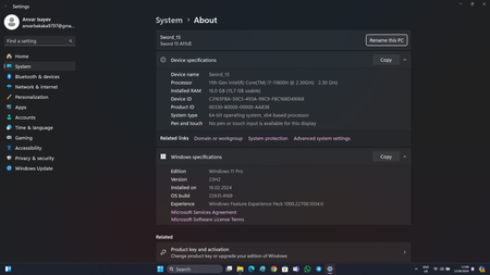 Игровой Ноутбук MSI SWORD 15 / i7-11800H / RTX 3060 / Gaming laptop