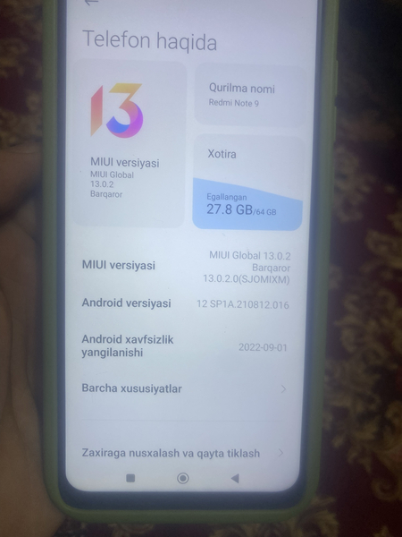 redmi note 9 64 gb ishlashi zör