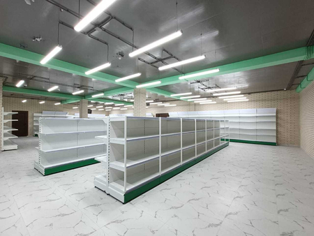 Торговые стеллажи в магазин, широкий выбор комплектующих