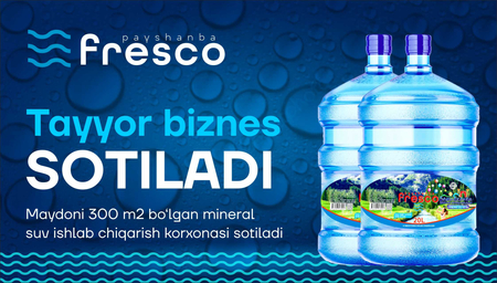 Tayyor Toza ichimlik suvi biznesi sotiladi