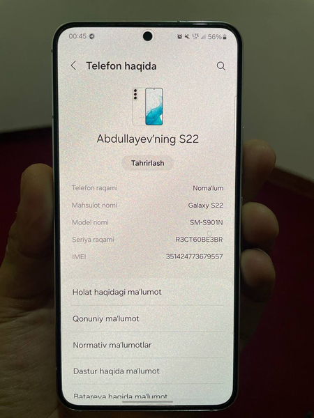 Nomi:Samsung S22 8/256gb
