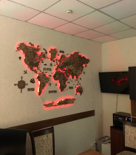 Декоративная карта мира 2D 3D