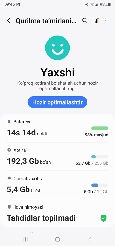 Galaxy Note20 Ultra 5g
Faqat naxtga bo'lib to'lash yuq
Holati i