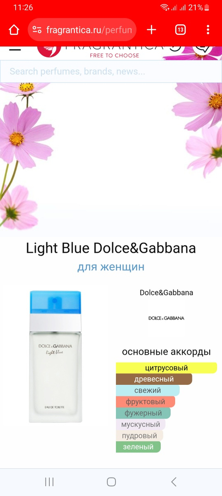 Original Ayollar uchun D&G light blue Edt (100)ml