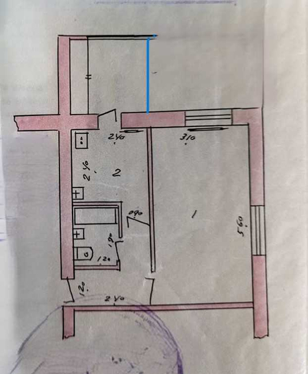 м.Буюк Ипак Йули за КФС 1-комн 3/4 36 м² 2х3 балкон кирпич средняя