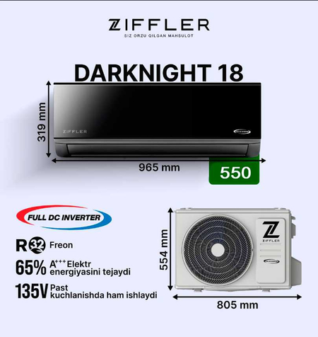Кондиционер ZIFFLER DARKNIGHT 18 FULL DC Inverter