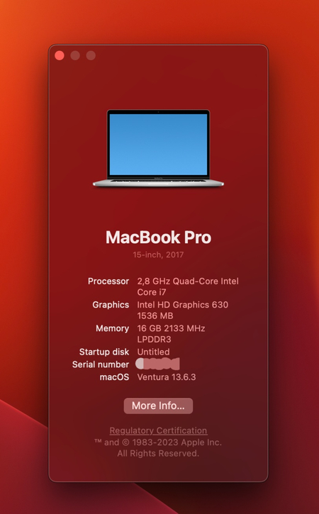 Macbook pro 15inch 2017 A1707