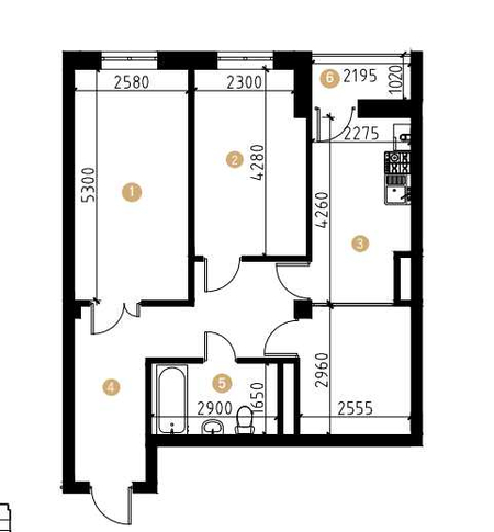 Новостройка 1 комнатная  (ди 158043)