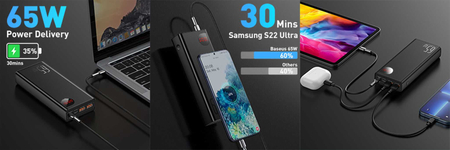 +ДОСТАВКА! PowerBank Baseus 20 000 mAh QC/PD 65W