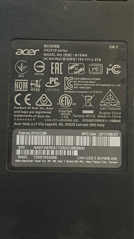 Acer CM-5 Notebook