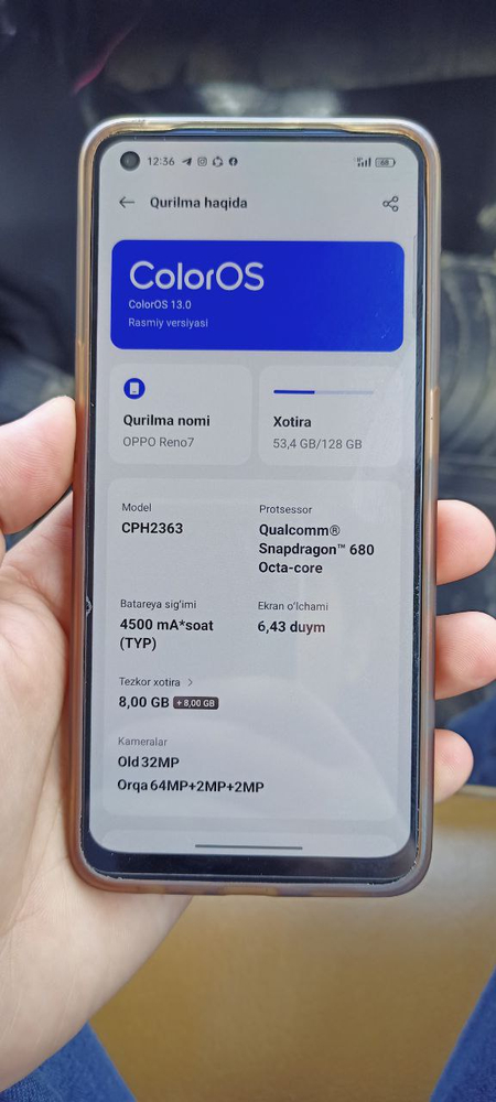 OPPOreno7 holati yengi