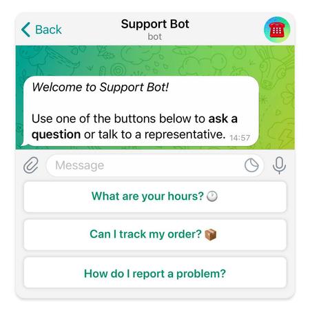 Telegram bot. Istalgan turdagi