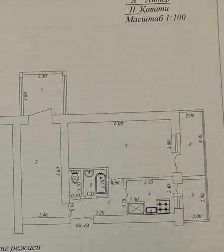 Shayxontoxur rayon beruniy mõljal asr restoaran 2/2/5/  62m2