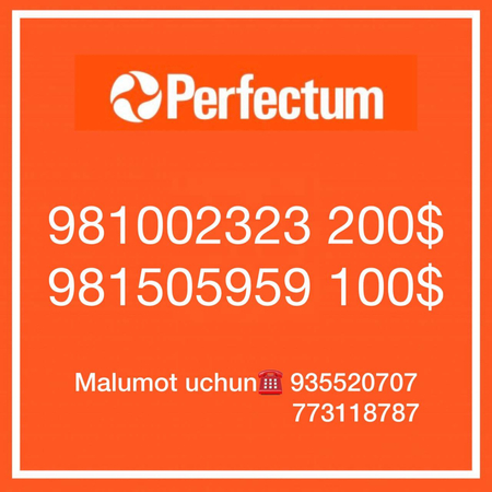 Perfectum chiroyli raqamlar sotiladi