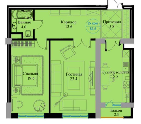 ЖК Borocco  улица Осие  2-х ком квартира.3-этаж.(А1703А)