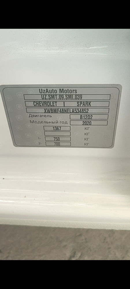 Spark Sotiladi 2020 ideal moshina