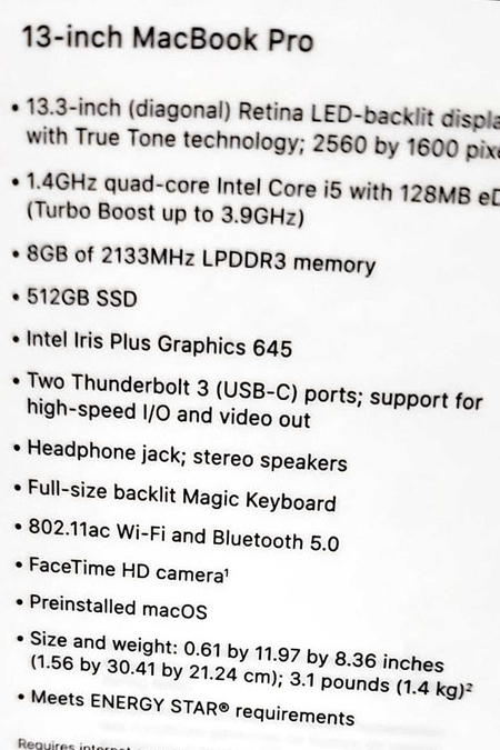 macbook pro 13 дюймов 2020 г два порта thunderbolt 3