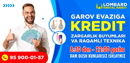 Garov evaziga Kredit, кредит под залог, деньги наличными