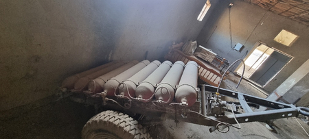 8 газ баллонов на телеге / 8 gaz ballon telejkada