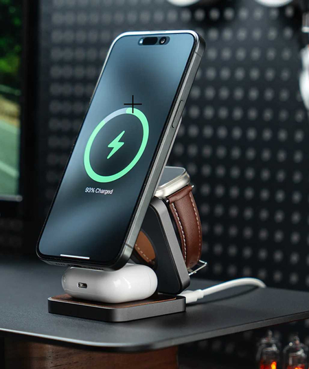 KUXIU X40 - iPhone, Airpods, AppleWatch Simsiz quvvatlagich stand