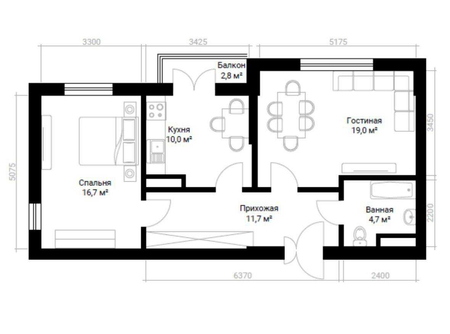 Упакованная двушка в Элитном ЖК Novza Golden house 3 эта 65м2!`