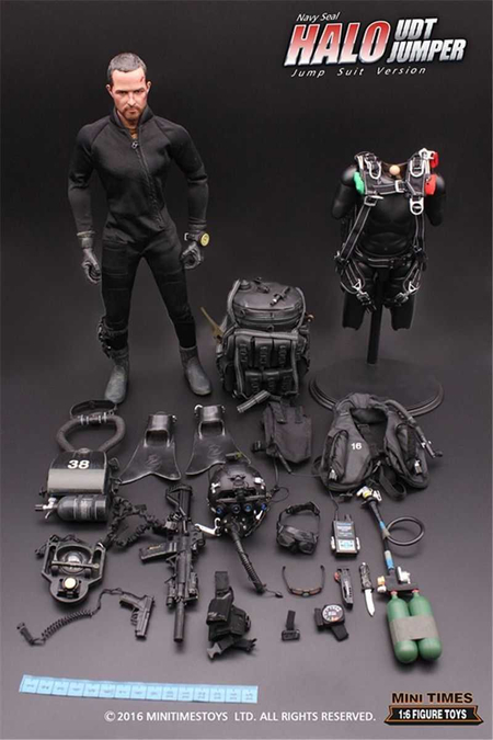 Фигурка Mini Times  MT-M004 Морской котик США HALO UDT парашютист 1/6