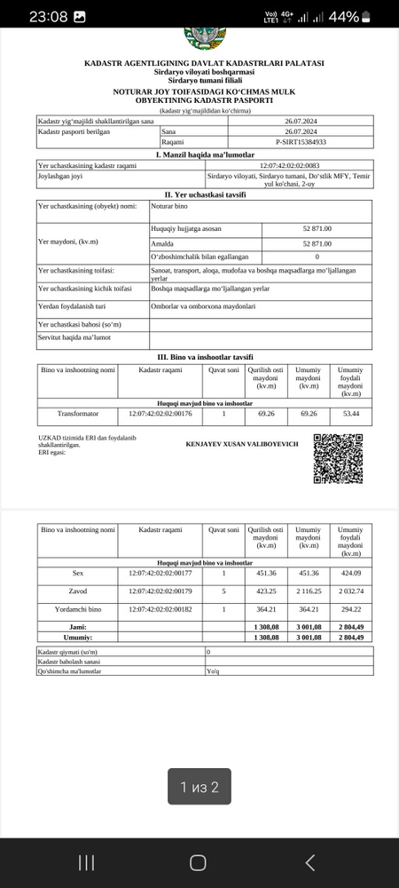 Eski riszavod sotiladi !!!