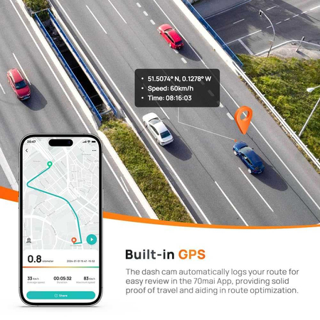 Xiaomi 70mai Dash Cam A510-1 Двухканальный Видеорегистратор