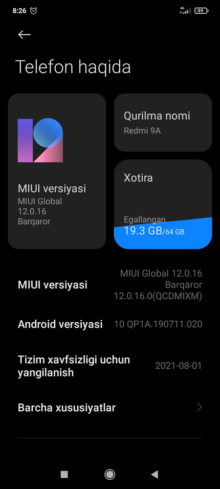 Redmi 9A 64GB 13MP camera