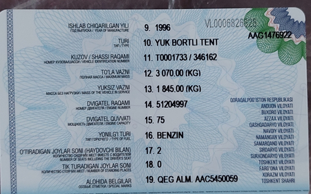Uaz bortli 4 metrlik gazel bo'rt