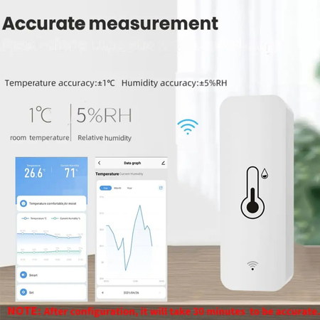 Умный WiFi датчик температуры и влажности Tuya
