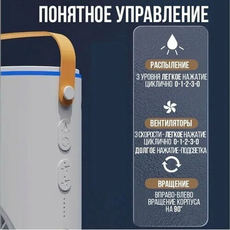 Мини настольный кондиционер для дома, офиса, двойной вентилятор, пульт