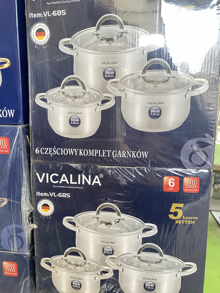 Vicalina набор кастрюль VL-297 нержавеющая сталь 3 в 1