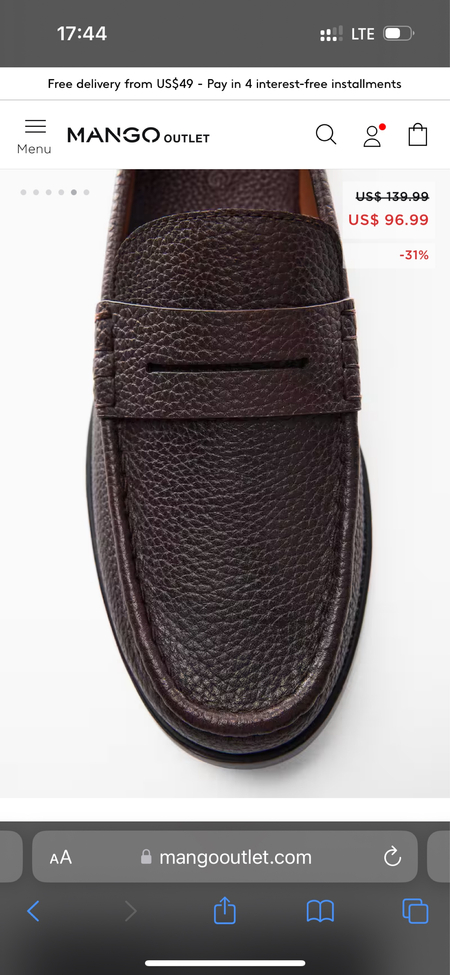 Loafers мокасины mango 43 размер