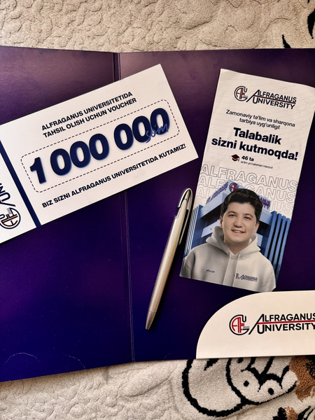 Ваучер для контракта в Alfraganus University. Alfraganus universitetin