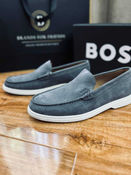 Boss мужские лоферы в сером цвете