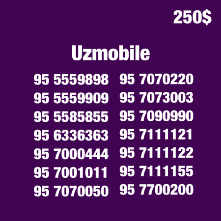 Uzmobile gold chiroyli raqamlari/ Красивые золотые номера Узмобайл