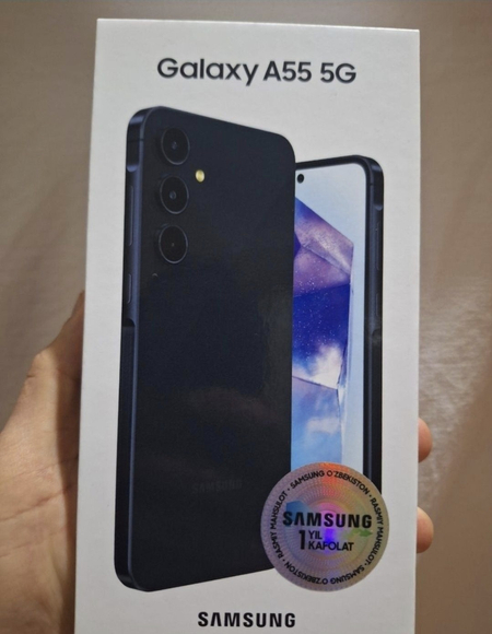 Samsung galaxy A 55 8 ram 256 rom 
Rangi qora. Yangi korobka ochilgan