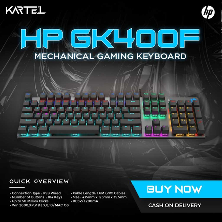 Клавиатура USB механическая с подсветкой HP GK400 F    (NT4165)