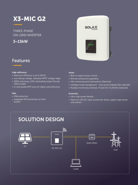 Quyosh panelari uchun inverter SolaX 15 kw ishlab chiqarivchidan!