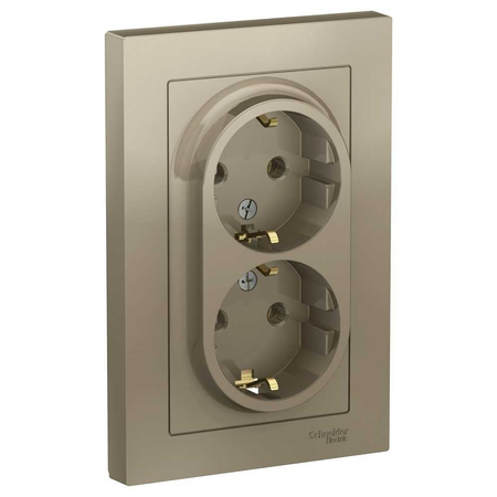 Schneider Electric. AtlasDesign. Розетка двойная с заземлением в сборе