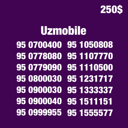 Uzmobile gold chiroyli raqamla/Красивые золотые номера Узмобайл