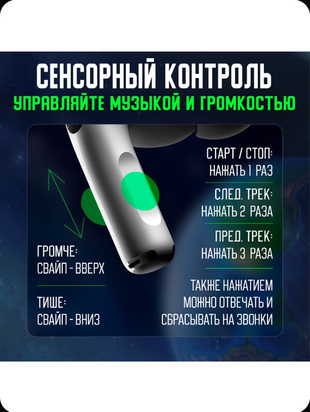 Беспроводные наушники с сенсорным экраном
