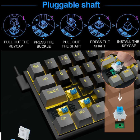 E-YOOSO Z11 USB 60% мини Механическая игровая клавиатура 61 клавиша