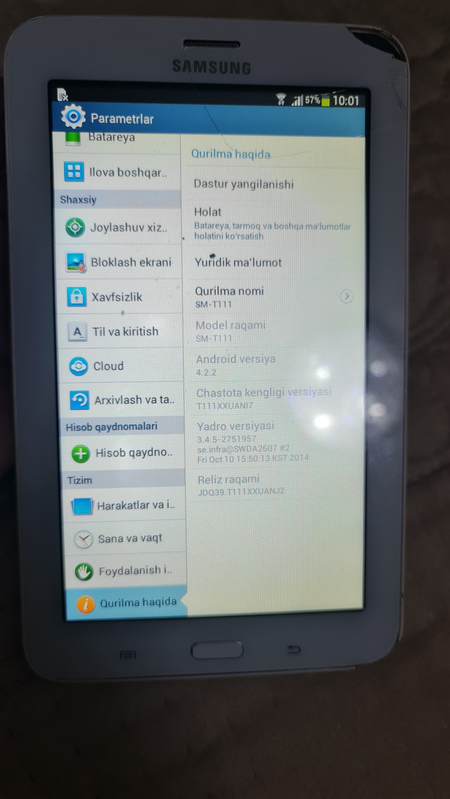 Samsung Tab 3 lite plansheti.