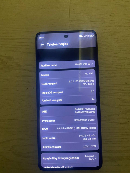 Honor 9b sotiladi yangi
