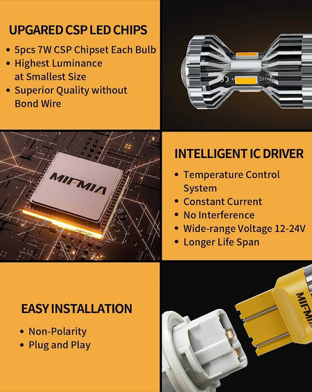 MIFMIA 7440 W21W LED лампы для автомобиля
